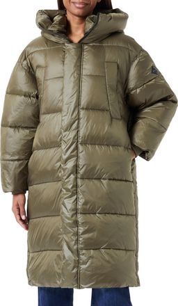 Replay Damen Mantel Steppmantel Gl&auml;nzend, Dark Olive.... 928 (Gr&uuml;n), M