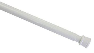 Gardinia Tringle à rideau, Fixation par pression, Barre extensible en métal, Pose sans vis et sans perçage, Diamètre: 23/26 mm, Longueur: 125-220 cm, Blanc