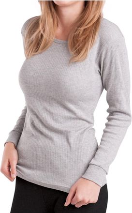 MT Damen Ski- & Thermohemd - Winter Unterw&auml;sche Langarm weiche Innenseite - Sports Grey XL