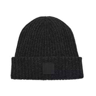 Marc Jacobs Dunkle Gerippte Wollm&uuml;tze mit Logo - - Accessories - unisex - Grau - ONE SIZE