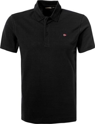 Napapijri Herren Polo-Shirt schwarz Baumwoll-Piqué