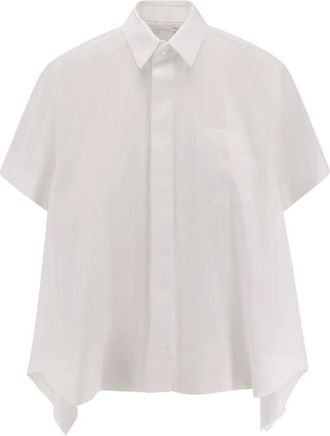 sacai Femme, Blouses et Chemises, Beige, Taille: 40 FR Classic Collar Shirt