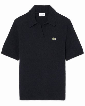 Lacoste Poloshirt in Boucl&eacute;-Strick mit Variokragen in
