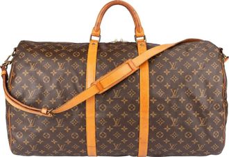 Louis Vuitton Crossbody Bags - Louis Vuitton Canvas Monogram Keepall 60 Bandoulie - Gr. unisize - in Braun - f&uuml;r Damen