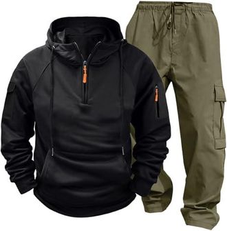 Generic Ensemble Surv&ecirc;tement Homme Sweat &Agrave; Capuche Et Pantalon Tracksuit D&eacute;contract&eacute; Mode Tenue Sport Homme D&eacute;contract&eacute; Ensemble 2 Pi&egrave;ces V&ecirc;tement De Sport Ch