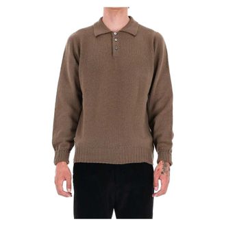 Drumohr Brauner Woll-Polo-Pullover - - Knitwear - Herren - Braun - 2XL