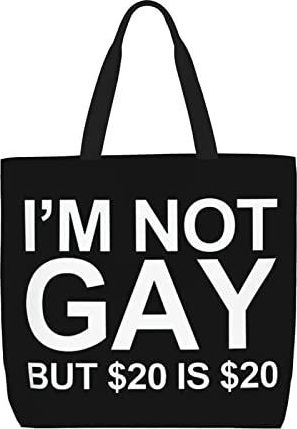 Generic Sac De Courses Je Ne Suis Pas Gay, Mais 20 Ans, CEst 20 Ans. Sac &Agrave; Provisions En Toile R&eacute;utilisable Personnaliser Sacs En Toile Pour Femmes, Pour Tous