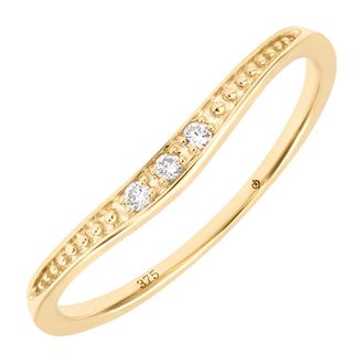 Edenly Ondine Ring - 9-kar&auml;tiges Gelbgold, synthetische Diamanten