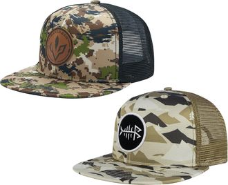 Bassdash 2 Pack Flache Krempe Trucker Cap Einstellbare Snapback Hut Mesh Zur&uuml;ck f&uuml;r M&auml;nner Frauen Angeln Jagd