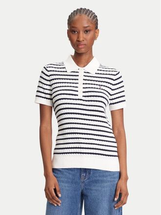 Tommy Hilfiger Poloshirt Fine WW0WW41474 Creme Regular Fit