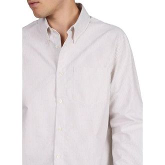 A.P.C. Chemise oversize col classique en coton ray&eacute;