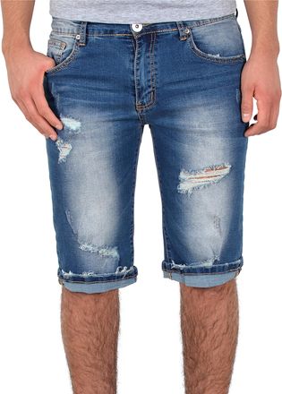 ESRA Herren Jeans Shorts Herren Kurze Hosen Herren Kurze Jeans Hose Bermuda Shorts Sommer Hose AS431