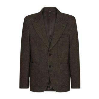 Dolce & Gabbana Glen Plaid Stretch Jersey Jacket - - Suits - Herren - Grau - M