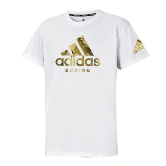 adidas Herren Badge of Sports Shirt T, wei&szlig;/Gold, XXL