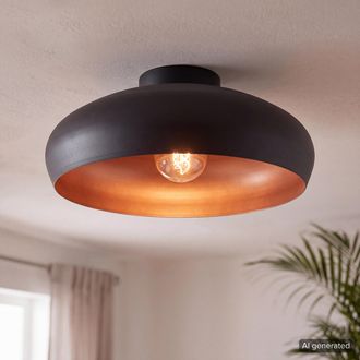 Eglo home24 Deckenleuchte &Oslash; 40cm Schwarz Stahl, lackiert E27