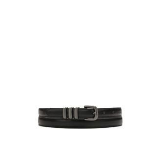 Kazar Schwarzer schmaler G&uuml;rtel mit Pistolen-Metallschnalle - - Accessories - Damen - Schwarzk - 90 CM