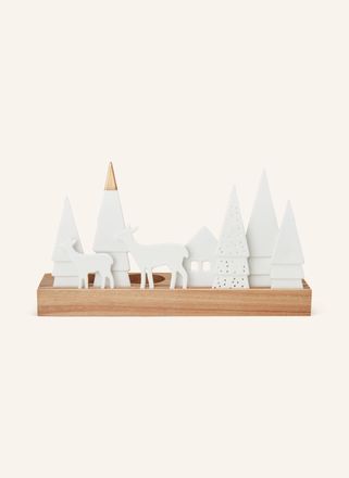 R&auml;der R&auml;der Teelichthalter Wald Mit Dekofiguren weiss