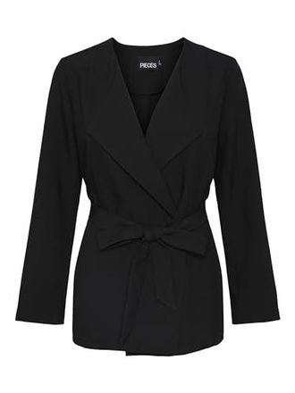 Pieces Pcboss 3/4 Tie Blazer Noos, Noir, XS Femme