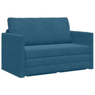 vidaXL Vidaxl - Canap&eacute;-Lit Bleu 124 x 204 x 61 cm Velours