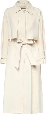Herno Femme, Manteaux, Beige, Taille: 38 FR Trench ceintur&eacute; en tissu froiss&eacute; Fresh Crinkle