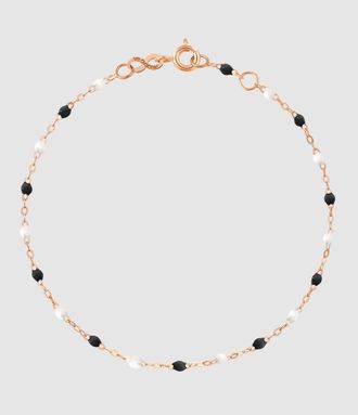 Gigi Clozeau Bracelet R&eacute;sine Noir Blanc Or Rose, Exclusivit&eacute; Lulli