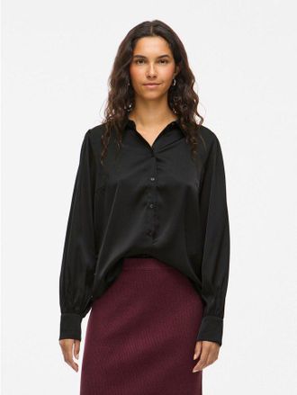 Vila Langarmbluse VIENNA RAVENNA L/S BALLOON SHIRT - NOOS Kunstfaser, regular fit