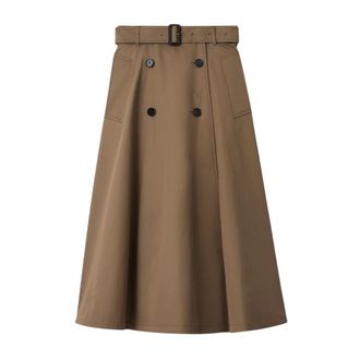 Burberry Gabardine Trench Midi-Rock - - Skirts - Damen - Braun - XS