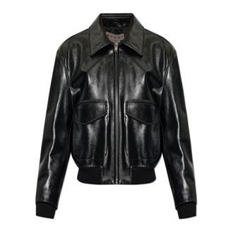 Marni Leather Jacket - - Jackets - Herren - Schwarzk - L