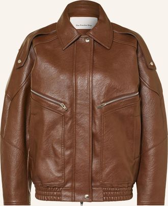 Frankie Shop Blouson Hudson In Lederoptik braun
