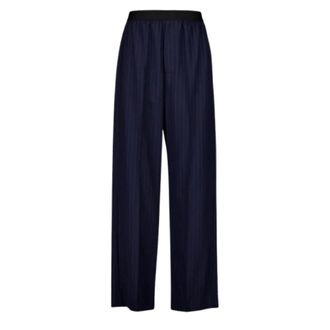 Balenciaga Marine Pinstripe Wollhose - - Trousers - Damen - Blau - XS