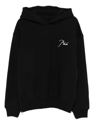 Rhude embroidery zip hoodie - Schwarz