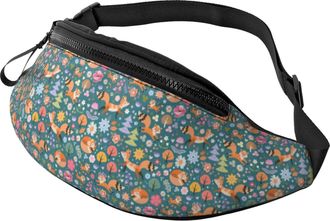 Generic Taillentasche Mit Rei&szlig;verschluss H&uuml;fttaschen F&uuml;chse Und V&ouml;gel In B&auml;umen Stylisch Bauchtasche F&uuml;r Running Aktivit&auml;ten Outdoor 14X35Cm