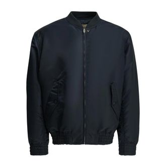 Valentino Nylon Bomberjacke Mit Vgold - - Jackets - Herren - Blau - L