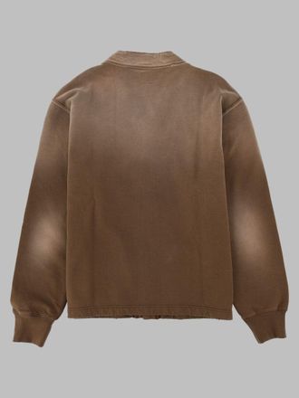 Amish Cotton Sweat Fabric Cardigan - Brown