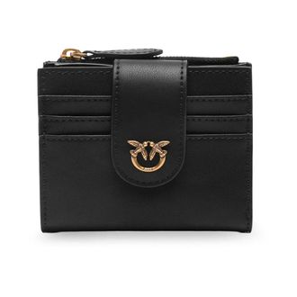 Pinko Pinko, Femme, Accessoires, Noir, Taille: ONE Size Portefeuille Compact en Cuir