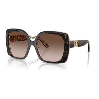 Dolce & Gabbana Femme, Accessoires, Brun, Taille: 56 MM Lunettes de Soleil Carretto Print