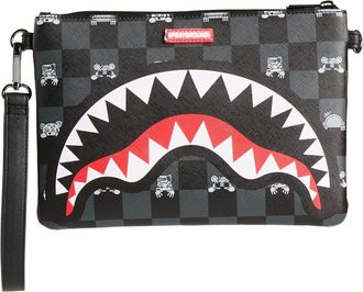 Sprayground GRAY PEEKING CHARACTER CHECK CROSSBODY POUCHETTE