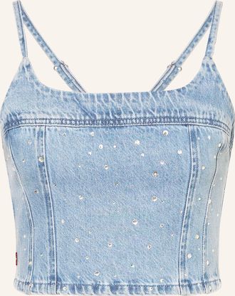 Levi's Cropped-Jeanstop Jadine Mit Schmucksteinen blau