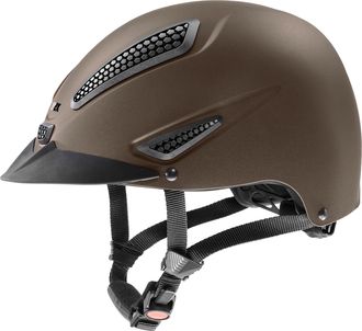 Uvex perfexxion II - robuster Reithelm für Damen und Herren - individuelle Größenanpassung - optimale Belüftung - brown matt - 54-55 cm