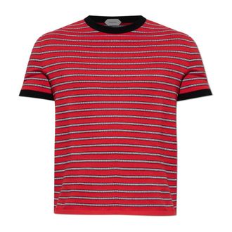 Versace Jacquard T-Shirt aus Baumwollmischung - - Tops - Herren - Rot - 2XL