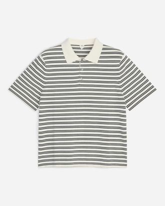 Arket Feinstrick-Poloshirt -Wei&szlig;