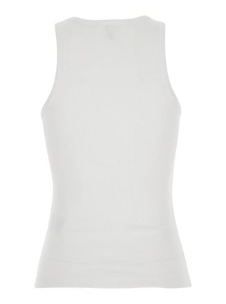 Ganni Womens Knit Top White Tops