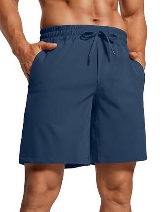 CRZ YOGA Short dentraînement à séchage Rapide pour Hommes Short de Sport avec Poches - 18 cm Bleu électrique XL