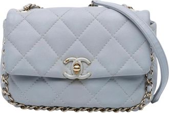 Chanel Pre-owned Mini Calfskin Chain Around Flap - Femme - Pre-owned - Gris - Taille: ONE Size