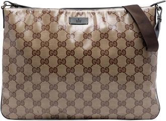 Gucci Hobo Bags - GG Crystal Crossbody - Gr. unisize - in Braun - f&uuml;r Damen