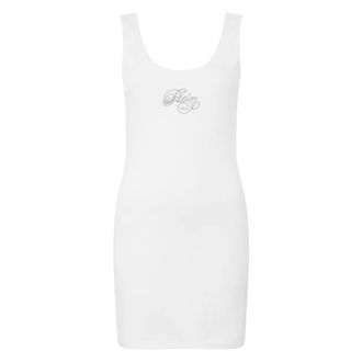Philipp Plein Mini Tank Kleid Signature - - Dresses - Damen - Wei&szlig; - M