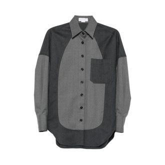 Stella McCartney Ash Grey Wolle Knopfhemd - - Blouses & Shirts - Damen - Grau - S