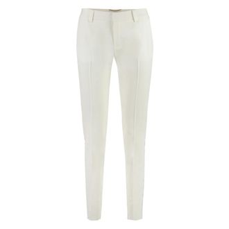 Saint Laurent Frontfaltige Slim-Fit-Hose - - Trousers - Damen - Wei&szlig; - M