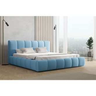 Fun M&ouml;bel Fun Moebel - Polsterbett Doppelbett giulia Komplettset 200x200cm Stoff Magic Velvet Sky