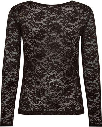 Freequent Langarmshirt Style Saldo mit Spitzen-Details / Transparenter Look